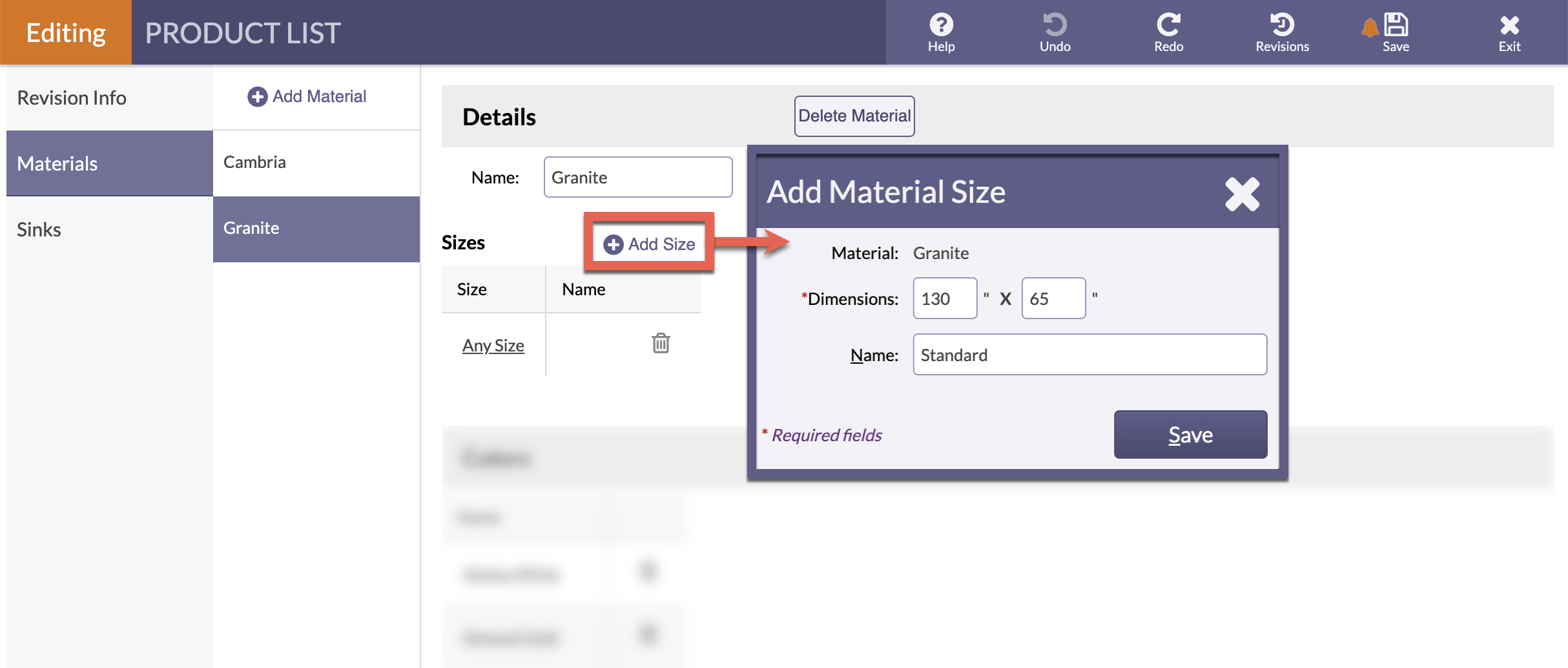 Add Materials And Sinks To The Product List